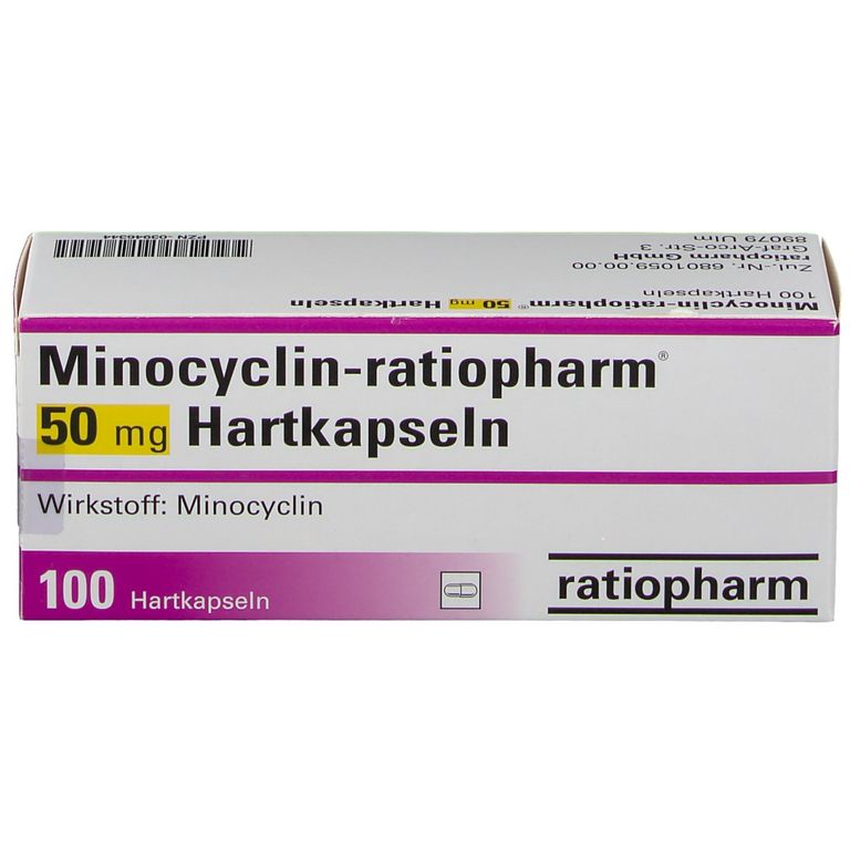 Minocyclin-ratiopharm® 50 mg 100 St mit dem E-Rezept kaufen - Shop Apotheke