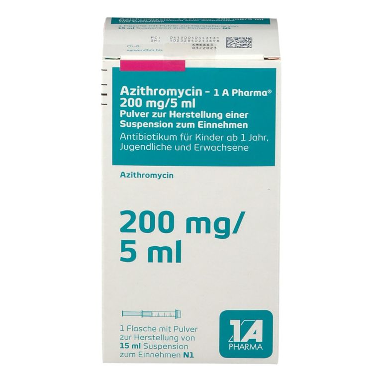 Azithromycin 1Aph200Mg/5Ml 15 ml mit dem E-Rezept kaufen - Shop Apotheke