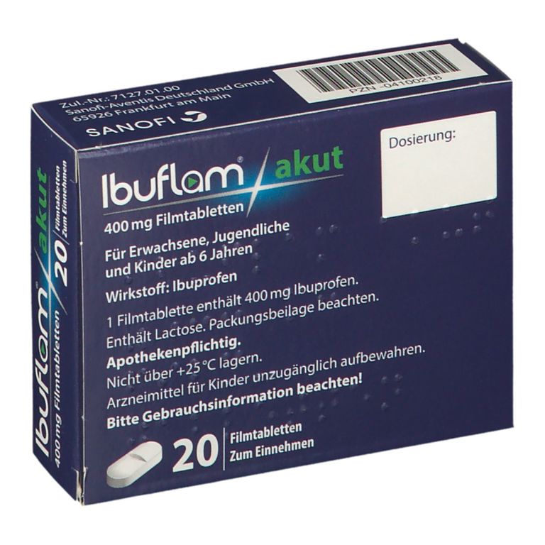 Ibuflam® akut: 400 mg Ibuprofen Schmerztabletten 20 St - Shop Apotheke