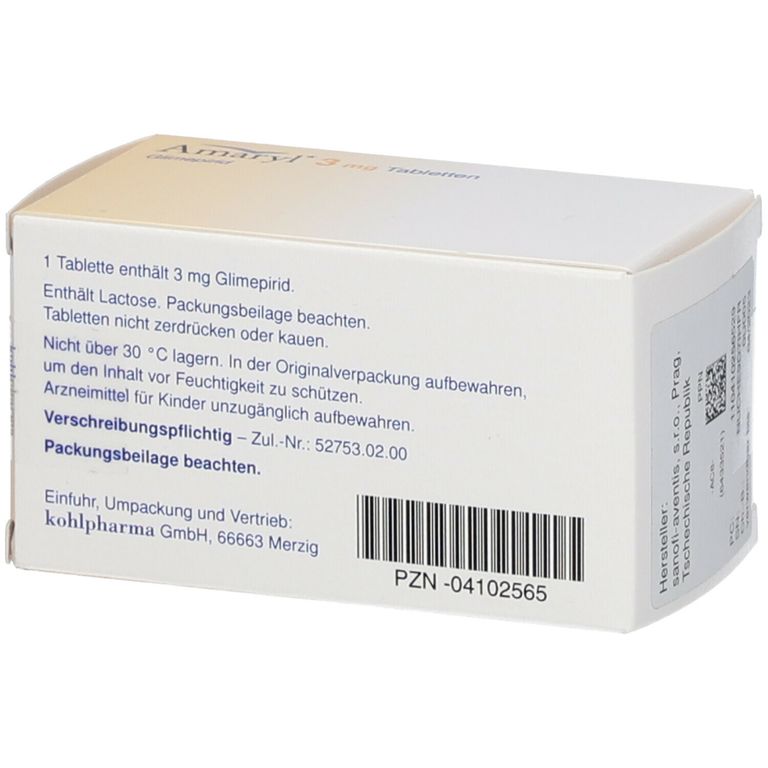 Amaryl 3 mg 120 St mit dem E-Rezept kaufen - Shop Apotheke