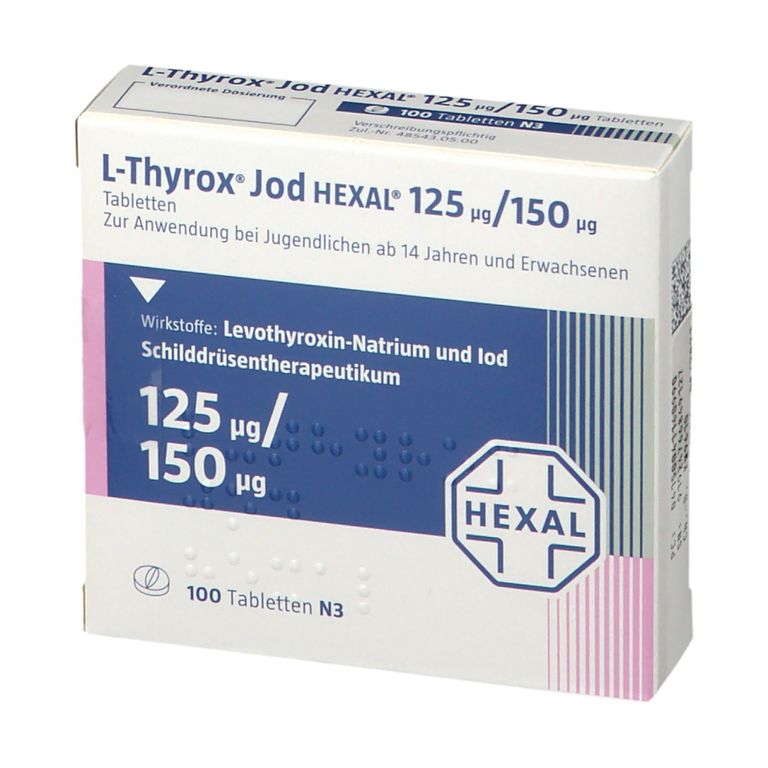 L-Thyrox® Jod HEXAL® 125 µg/150 µg 100 St mit dem E-Rezept kaufen ...
