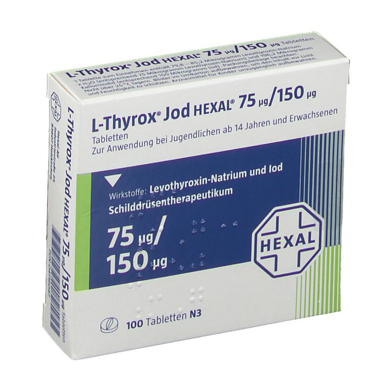 L-Thyrox® Jod HEXAL® 75 µg/150 µg 100 St mit dem E-Rezept kaufen - Shop ...