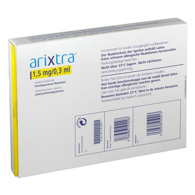 arixtra® 1,5 mg/0,3 ml 7x0,3 ml mit dem E-Rezept kaufen - Shop Apotheke