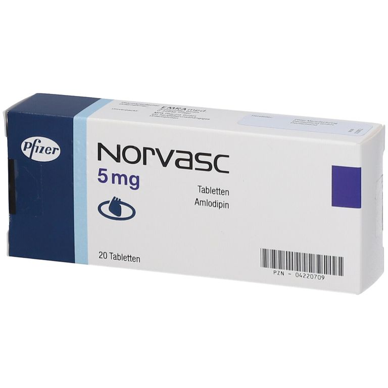 Norvasc 5 mg 20 St mit dem E-Rezept kaufen - Shop Apotheke