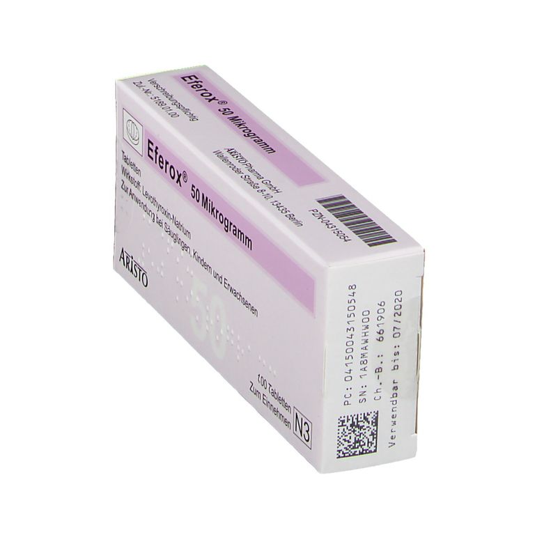 Eferox® 50 µg 100 St mit dem E-Rezept kaufen - Shop Apotheke
