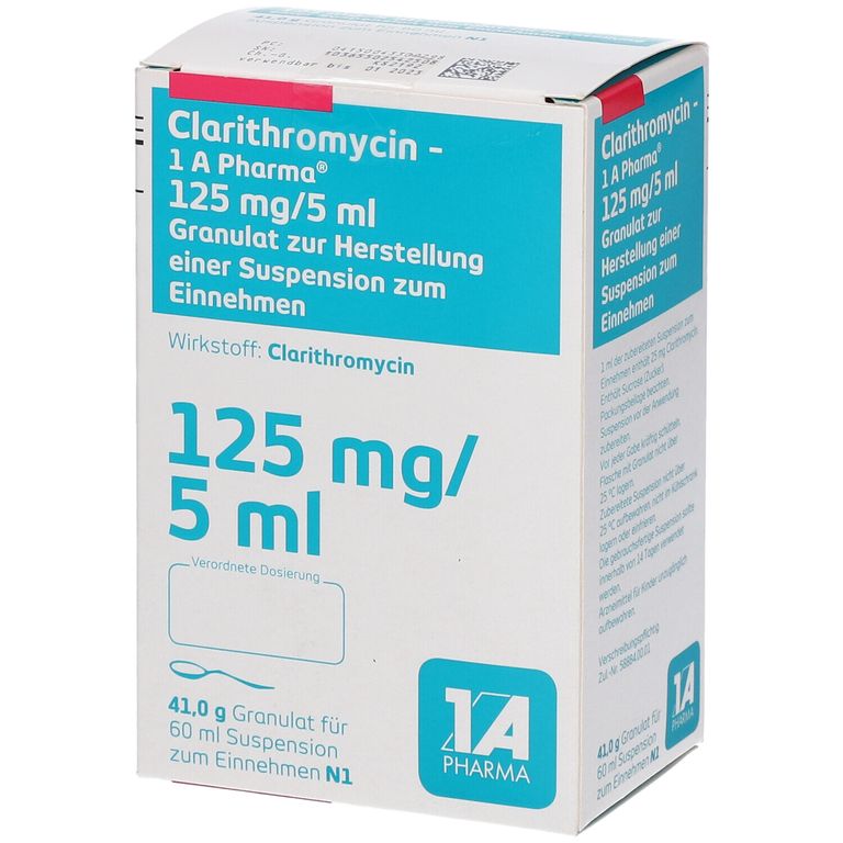 Clarithromycin - 1 A Pharma® 125 mg/5 ml 60 ml mit dem E-Rezept kaufen ...