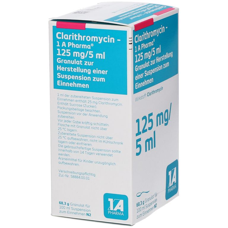 Clarithromycin - 1 A Pharma® 125 mg/5 ml 100 ml mit dem E-Rezept kaufen ...