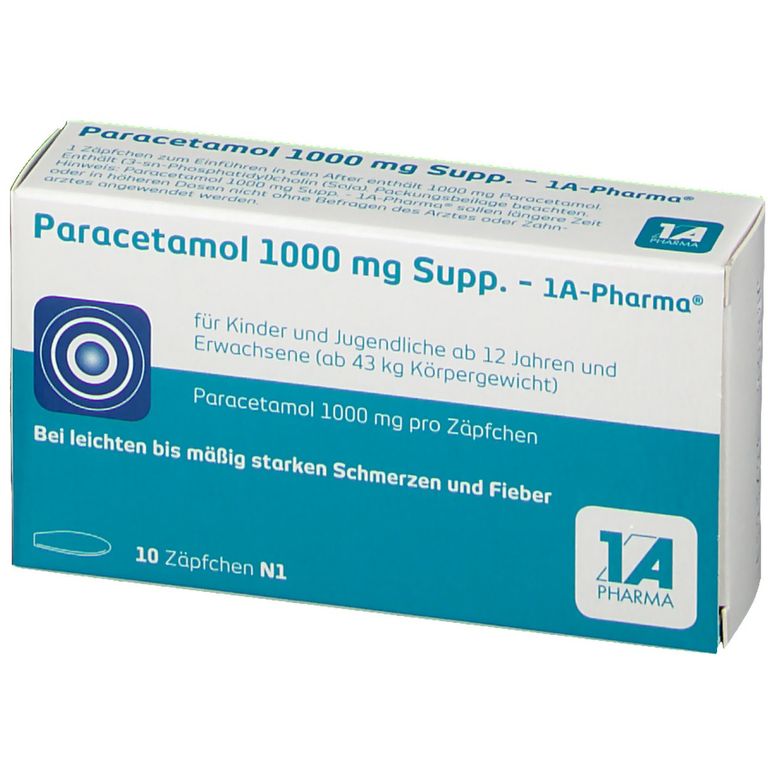 Paracetamol 1000 mg Supp. - 1A-Pharma® 10 St - Shop Apotheke