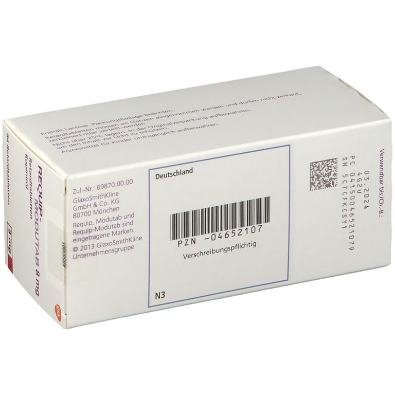 REQUIP® - MODUTAB® 8 mg 84 St mit dem E-Rezept kaufen - Shop Apotheke
