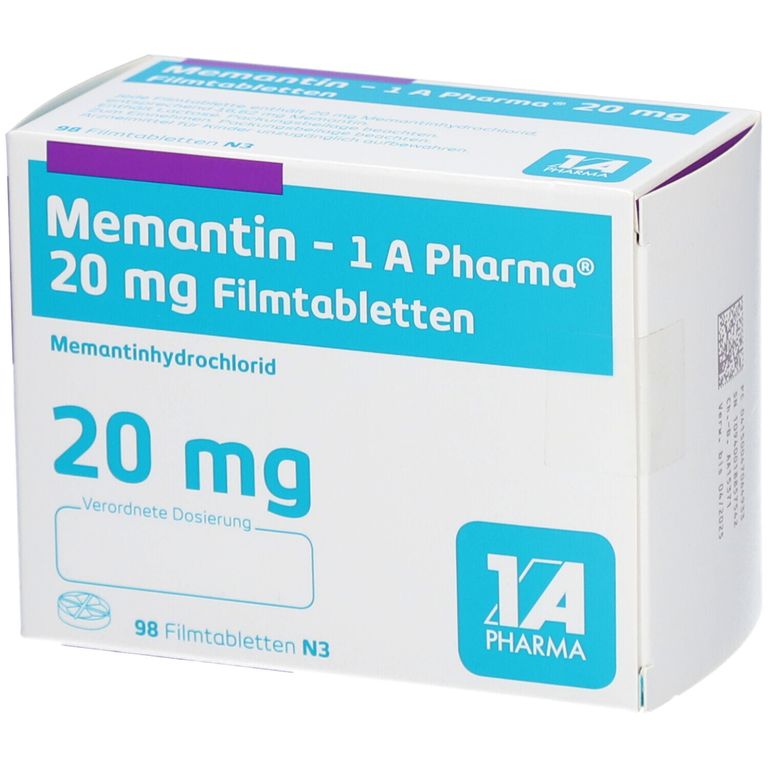 Memantin 1A Pharma® 20Mg 98 St mit dem E-Rezept kaufen - Shop Apotheke