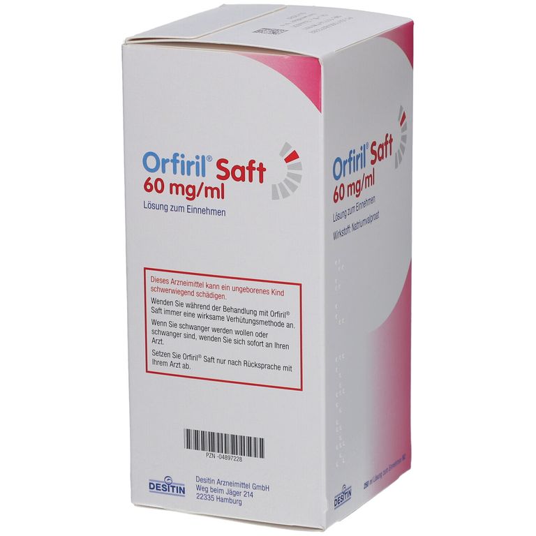 Orfiril® Saft 60 mg/ml 250 ml mit dem E-Rezept kaufen - Shop Apotheke