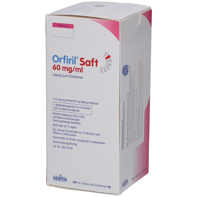 Orfiril® Saft 60 mg/ml 250 ml mit dem E-Rezept kaufen - Shop Apotheke