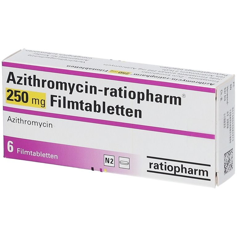Azithromycin-ratiopharm® 250 mg 6 St mit dem E-Rezept kaufen - Shop ...