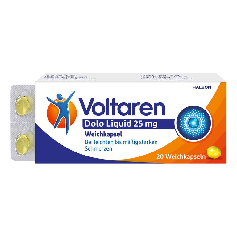 Voltaren Dolo Liquid 25 mg Weichkapseln, gegen Muskelschmerzen 20 St ...