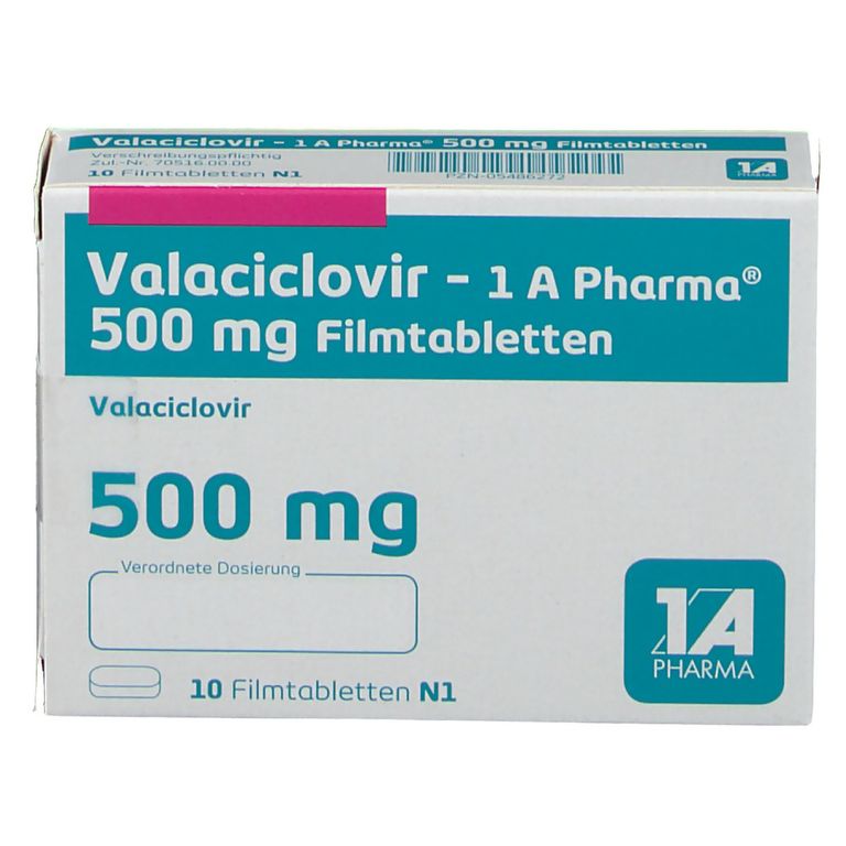 Valaciclovir 1A Pharma® 500 10 St mit dem E-Rezept kaufen - Shop Apotheke