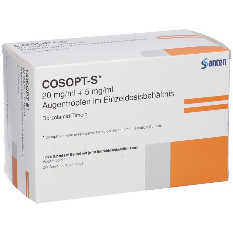 COSOPT-S 20 mg/ml+5 mg/ml Augentr.i.Einzeldosisbe. 120x0,2 ml mit dem E ...