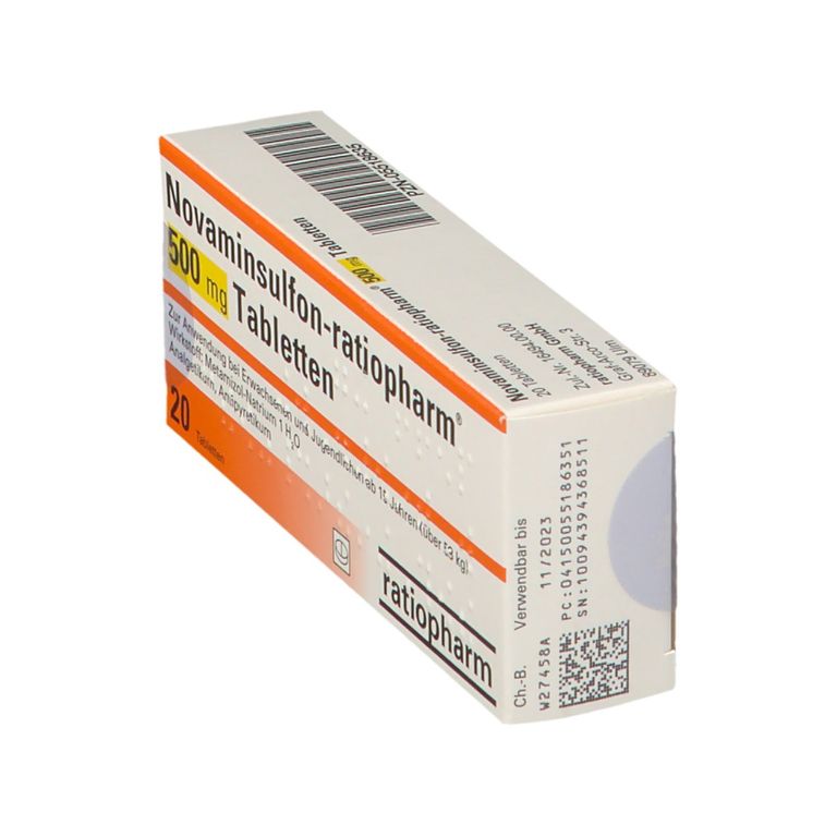 Novaminsulfon-ratiopharm® 500 mg 20 St mit dem E-Rezept kaufen - Shop ...