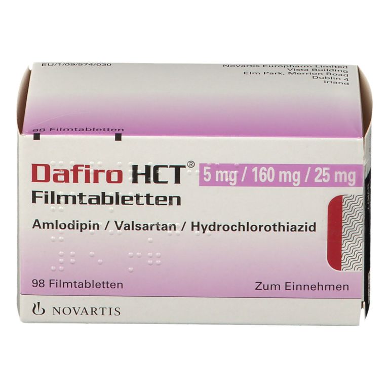 Dafiro HCT® 5 mg/160 mg/25 mg 98 St mit dem E-Rezept kaufen - Shop Apotheke