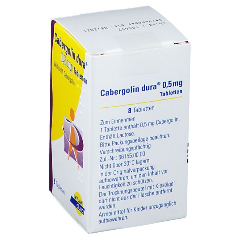 Cabergolin dura® 0,5 mg 8 St mit dem E-Rezept kaufen - Shop Apotheke