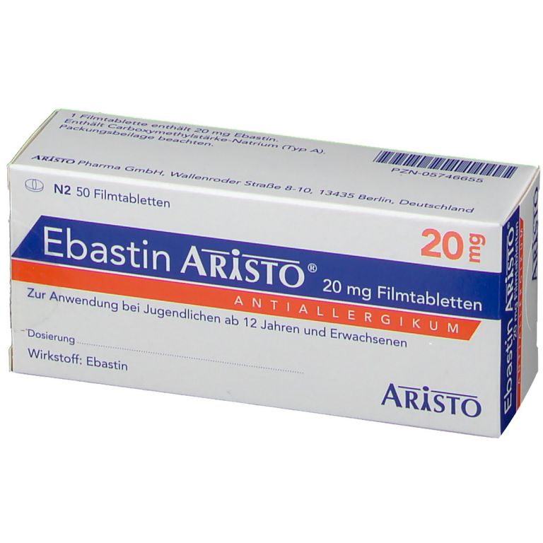 Ebastin Aristo® 20 mg 50 St mit dem E-Rezept kaufen - Shop Apotheke