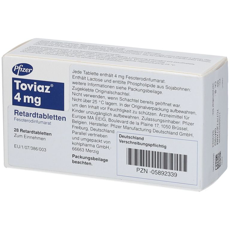 Toviaz 4 mg Retard 28 St mit dem E-Rezept kaufen - Shop Apotheke