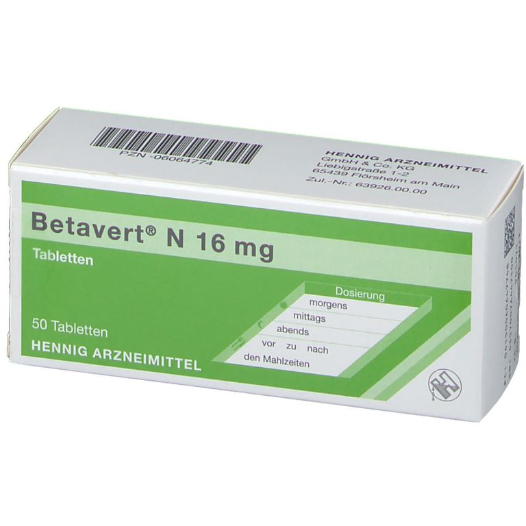 Betavert® N 16 mg 50 St mit dem E-Rezept kaufen - Shop Apotheke