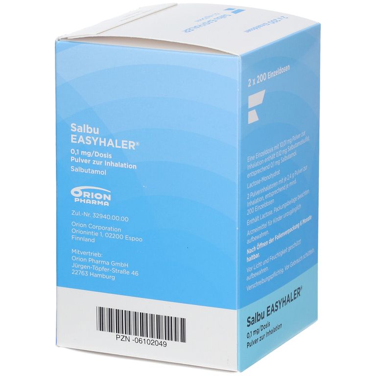 Salbu Easyhaler® 0,1 mg/Dosis 2 St mit dem E-Rezept kaufen - Shop Apotheke