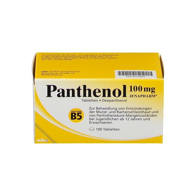 Panthenol 100 mg Jenapharm® Tabletten 100 St - Shop Apotheke
