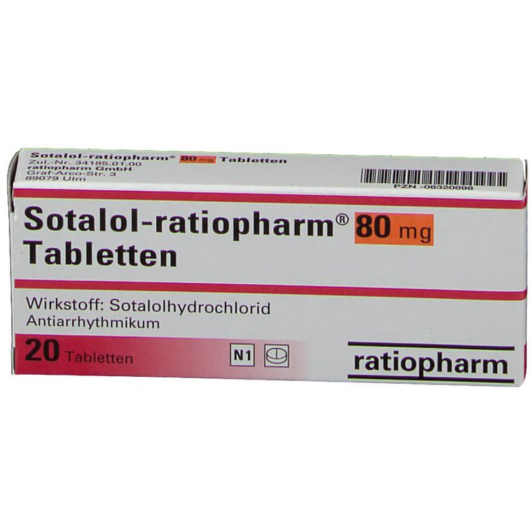 Sotalol-ratiopharm® 80 mg 20 St mit dem E-Rezept kaufen - Shop Apotheke