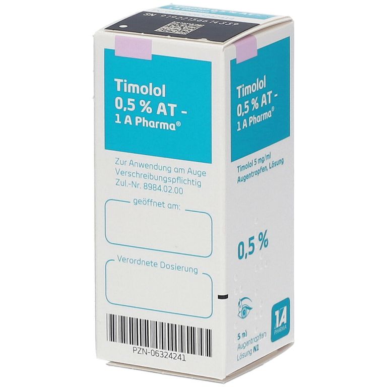 Timolol 0.5% At 1A Pharma® 5 ml mit dem E-Rezept kaufen - Shop Apotheke