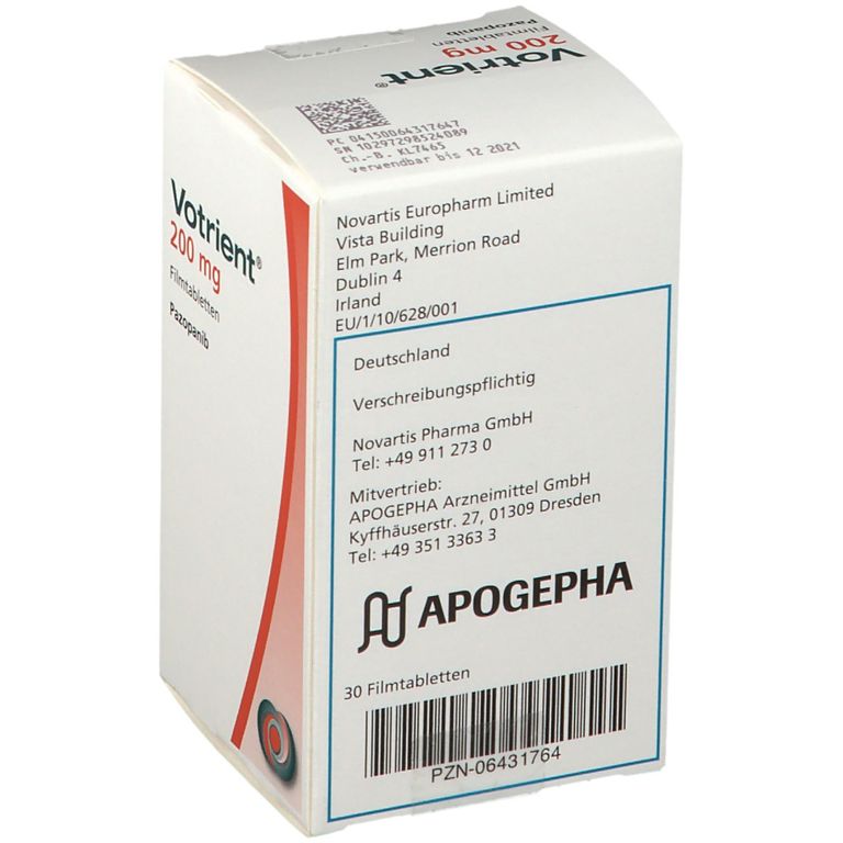 Votrient® 200 mg 30 St mit dem E-Rezept kaufen - Shop Apotheke