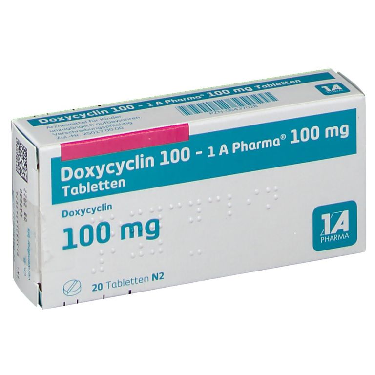 Doxycyclin 100 1A Pharma® 20 St mit dem E-Rezept kaufen - Shop Apotheke