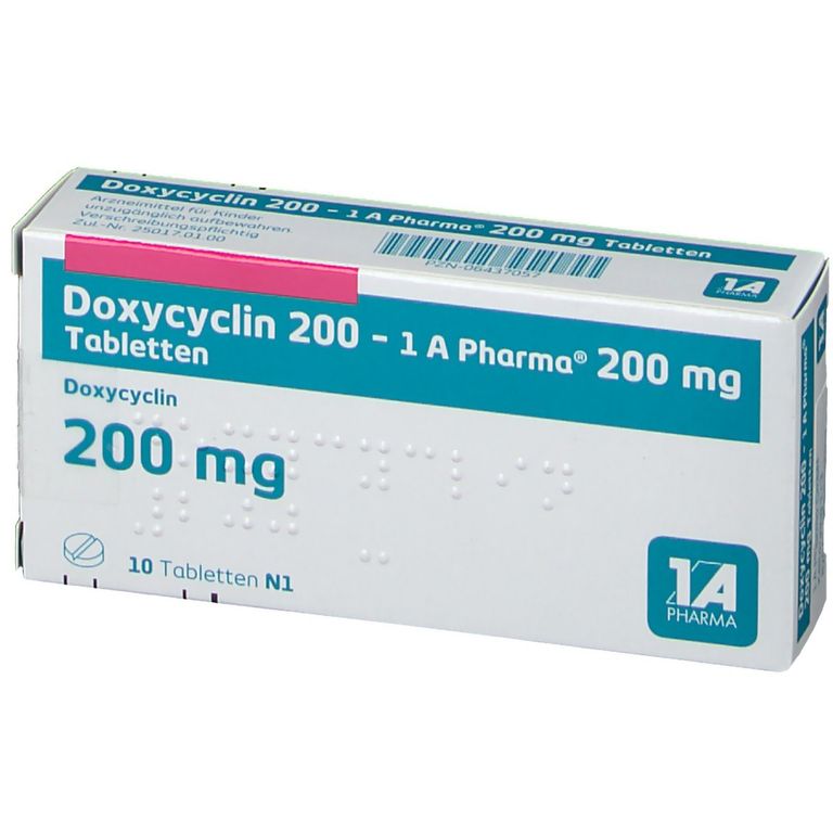 Doxycyclin 200 1A Pharma® 10 St mit dem E-Rezept kaufen - Shop Apotheke