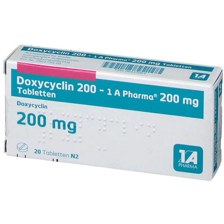 Doxycyclin 200 1A Pharma® 20 St mit dem E-Rezept kaufen - Shop Apotheke