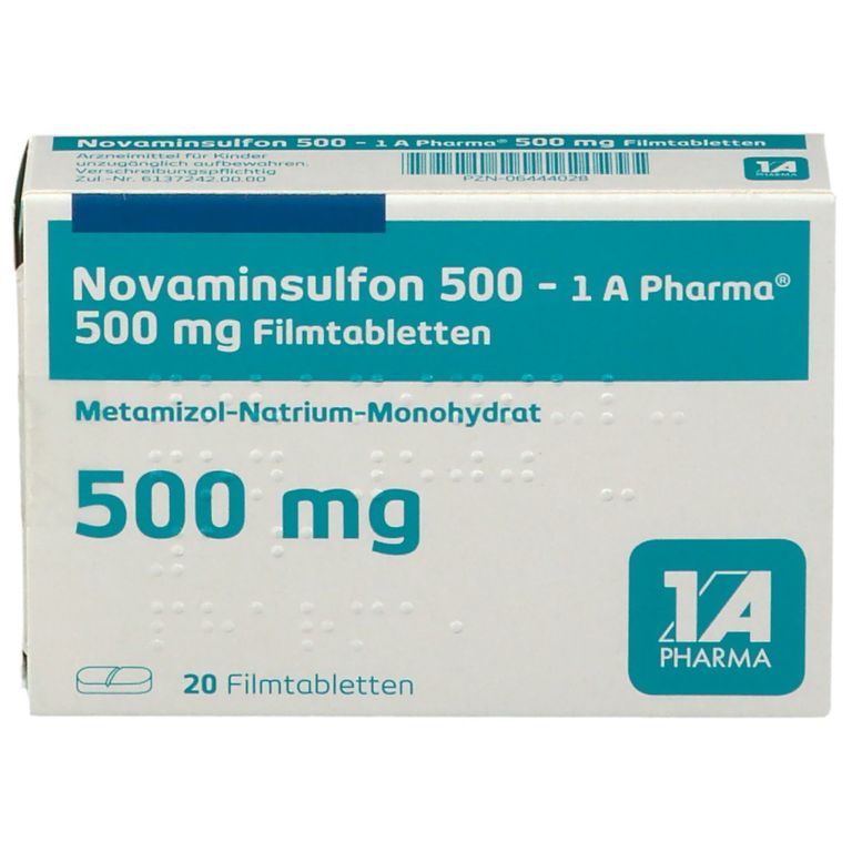 Novaminsulfon 500 1A Pharm 20 St mit dem E-Rezept kaufen - Shop Apotheke