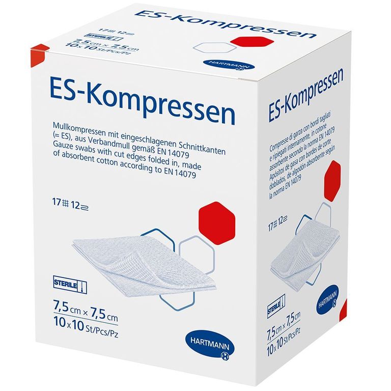 ES-Kompressen steril 7,5 x 7,5 cm 10x10 St - Shop Apotheke