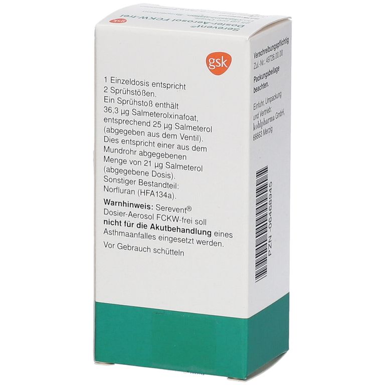 Serevent® 25 µg Dosier-Aerosol 1 St mit dem E-Rezept kaufen - Shop Apotheke