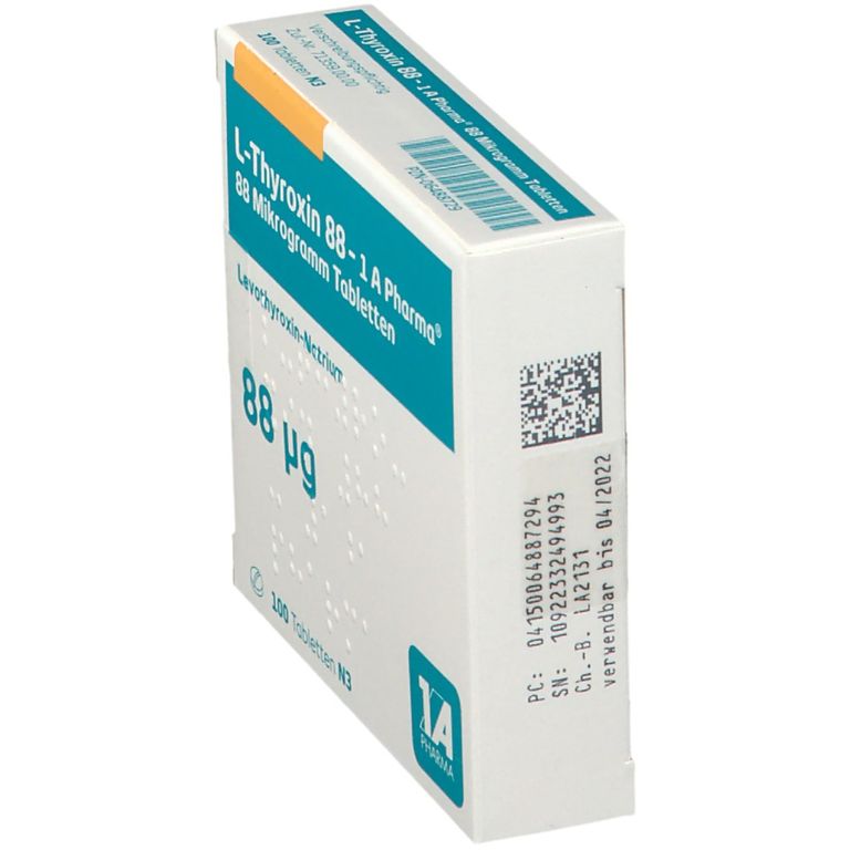 L Thyroxin 88 1A Pharma® 100 St mit dem E-Rezept kaufen - Shop Apotheke