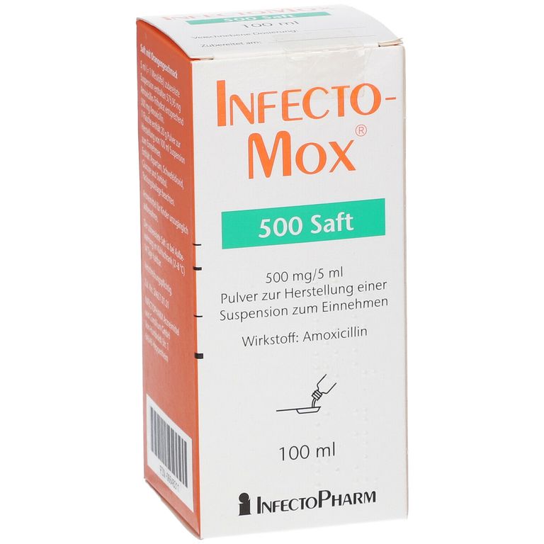 InfectoMox® 500 Saft 100 ml mit dem E-Rezept kaufen - Shop Apotheke
