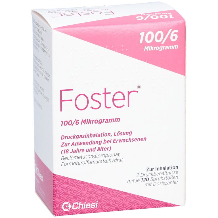 Foster® 100/6 µg Druckgasinhalation 2 St mit dem E-Rezept kaufen - Shop ...