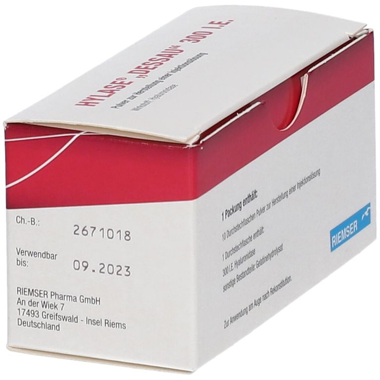 HYLASE® DESSAU 300 I.E. 10 St mit dem E-Rezept kaufen - Shop Apotheke