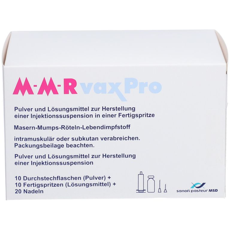 MMR Vaxpro 10x0,5 ml mit dem E-Rezept kaufen - Shop Apotheke
