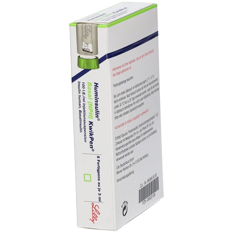 Huminsulin® Basal (NPH) KwikPen™ 5 St mit dem E-Rezept kaufen - Shop Apotheke