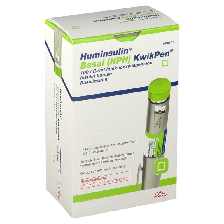 Huminsulin® Basal (NPH) KwikPen™ 10 St mit dem E-Rezept kaufen - Shop Apotheke