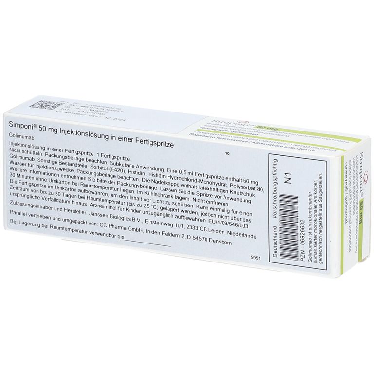 Simponi 50 mg 1 St mit dem E-Rezept kaufen - Shop Apotheke