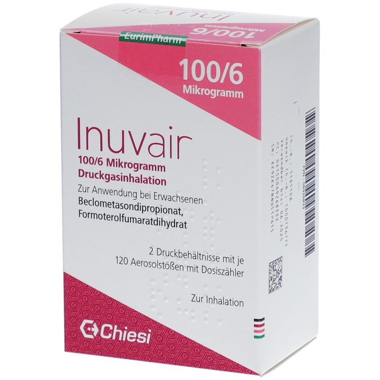 Inuvair 100/6 µg 120 Hub Druckgasinhalat 2 St mit dem E-Rezept kaufen ...