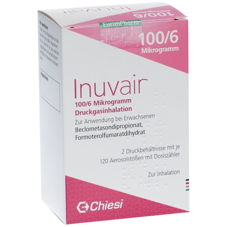 Inuvair 100/6 µg 120 Hub Druckgasinhalat 2 St mit dem E-Rezept kaufen ...
