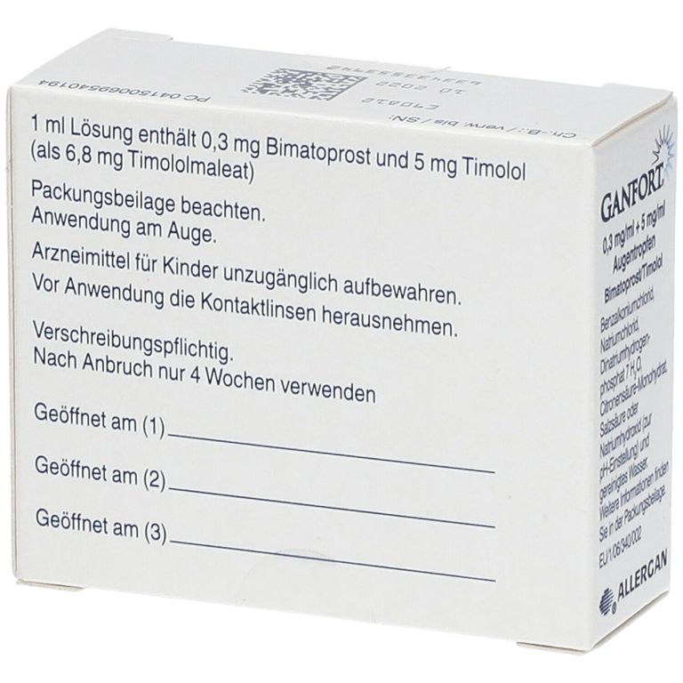 Ganfort® 0.3Mg/Ml+5Mg/Ml 3x3 ml mit dem E-Rezept kaufen - Shop Apotheke