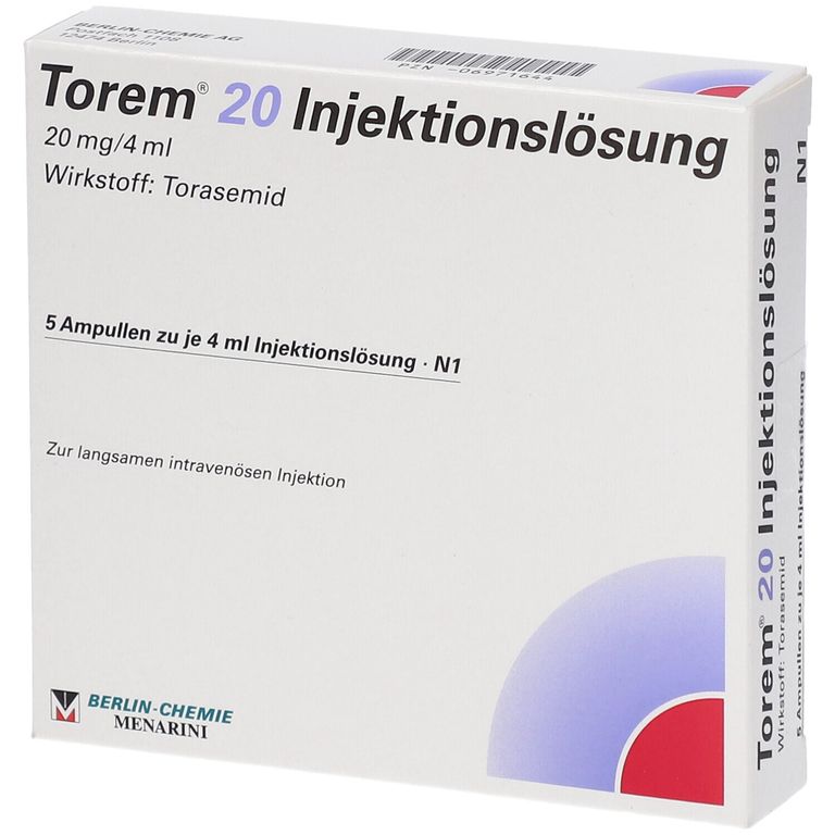 Torem® 20 Injektionslösung 5x4 ml mit dem E-Rezept kaufen - Shop Apotheke