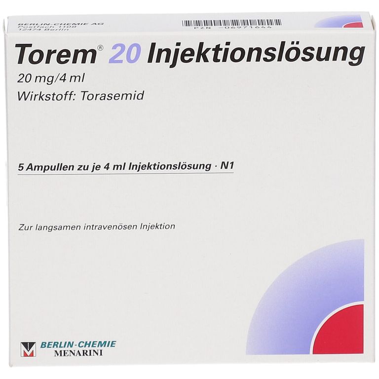 Torem® 20 Injektionslösung 5x4 ml mit dem E-Rezept kaufen - Shop Apotheke